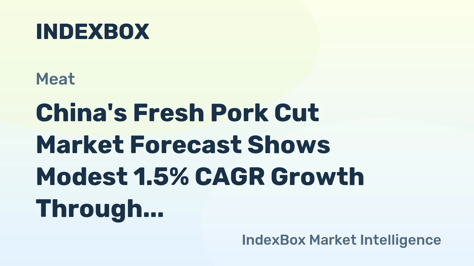 China's Fresh Pork Cut Market Forecast Shows Modest 1.5% CAGR Growth Through 2035