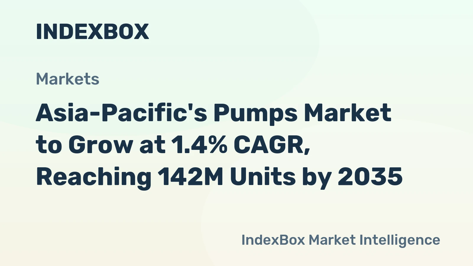 Asia-Pacific's Pumps Market to Grow at 1.4% CAGR, Reaching 142M Units by 2035