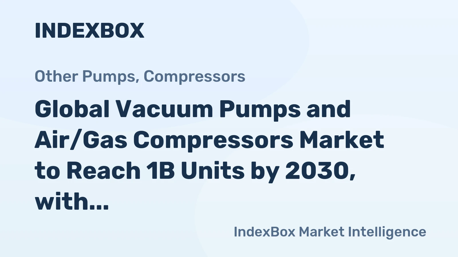 Global Vacuum Pumps and Air/Gas Compressors Market to Reach 1B Units by 2030, with CAGR of +3.1%