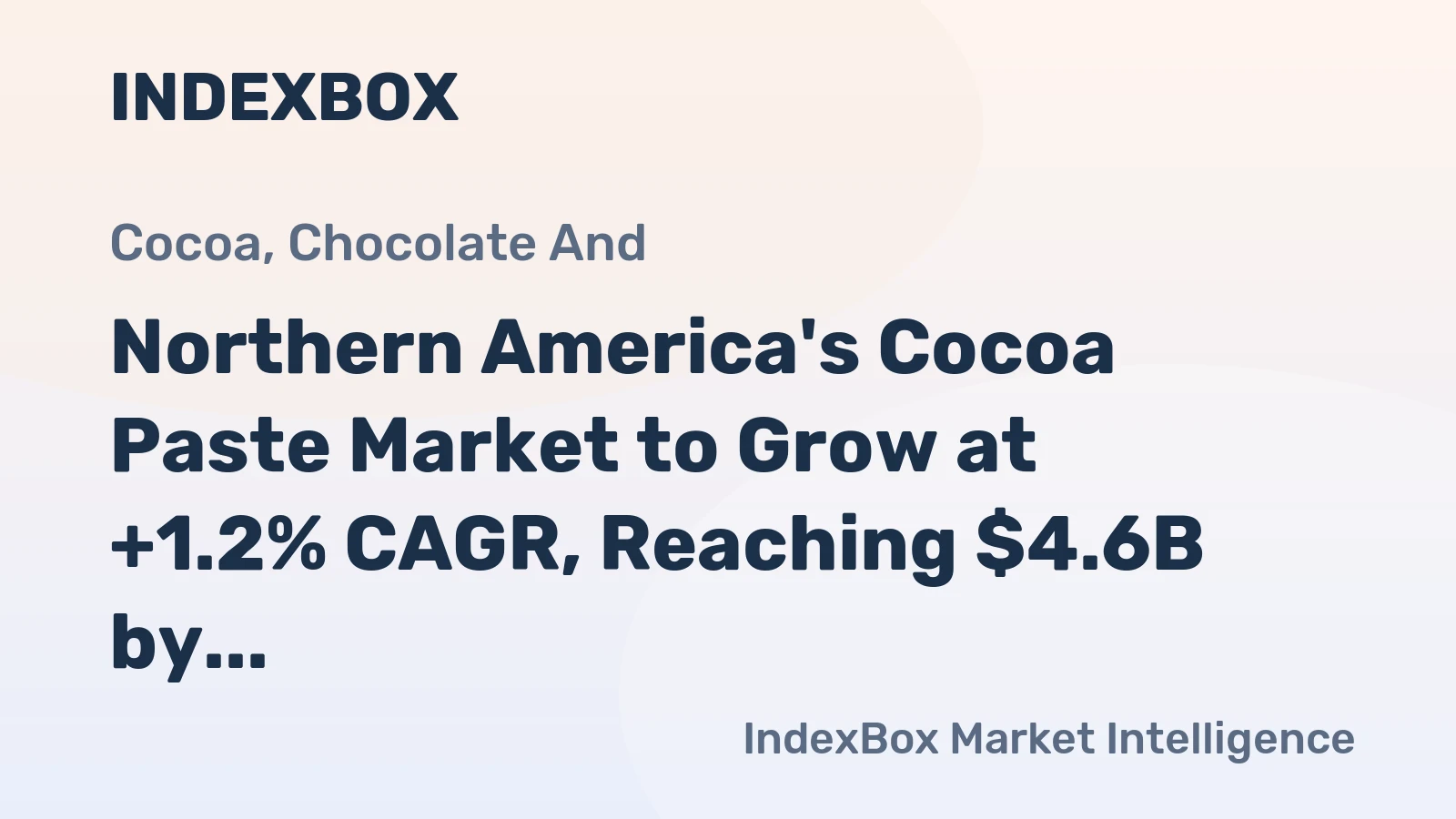 Northern America's Cocoa Paste Market to Grow at +1.2% CAGR, Reaching $4.6B by 2035