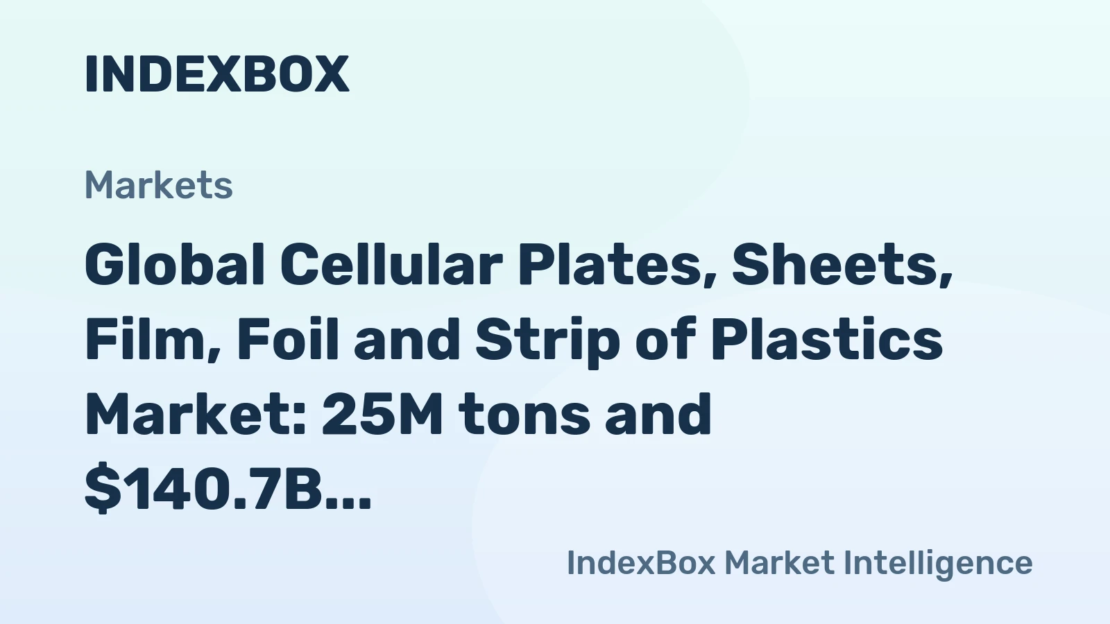 Global Cellular Plates, Sheets, Film, Foil and Strip of Plastics Market: 25M tons and $140.7B by 2035
