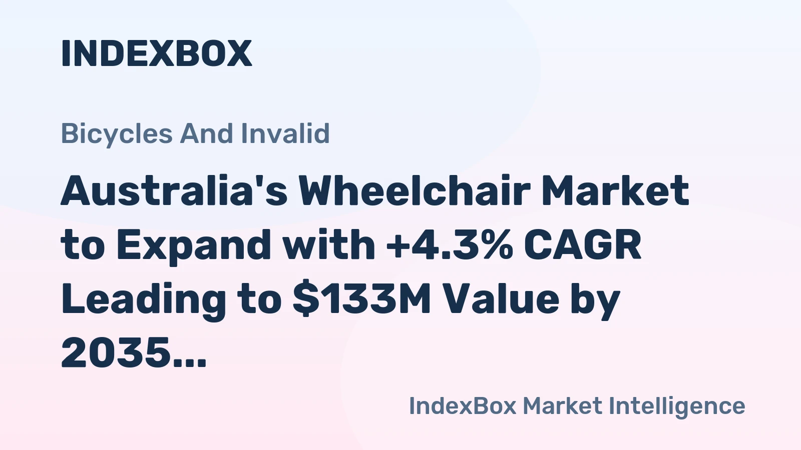 Australia's Wheelchair Market to Expand with +4.3% CAGR Leading to $133M Value by 2035