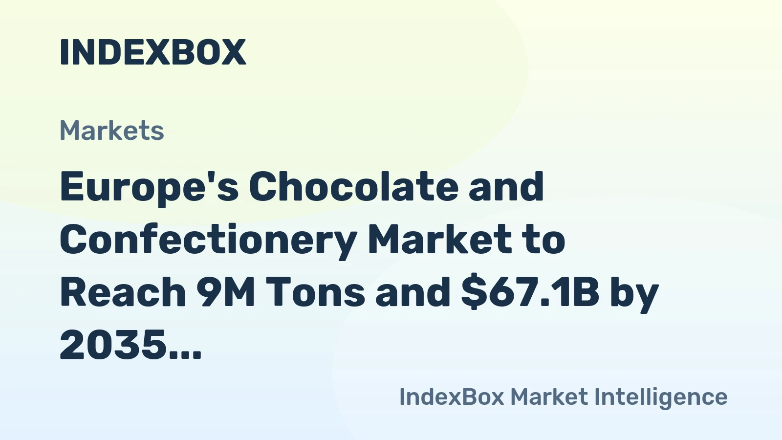 Europe's Chocolate and Confectionery Market to Reach 9M Tons and $67.1B by 2035