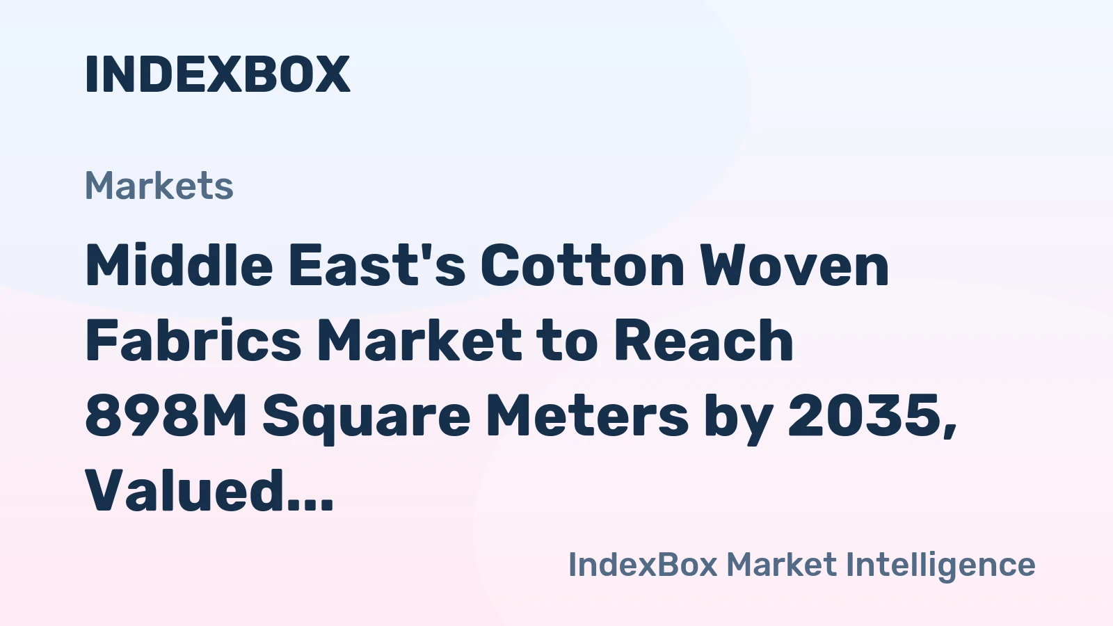 Middle East's Cotton Woven Fabrics Market to Reach 898M Square Meters by 2035, Valued at $6.1B