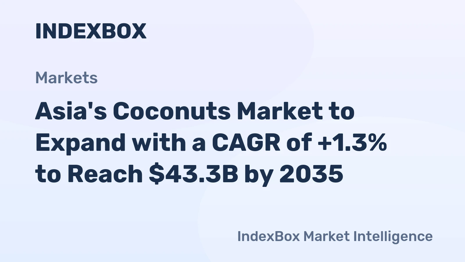 Asia's Coconuts Market to Expand with a CAGR of +1.3% to Reach $43.3B by 2035