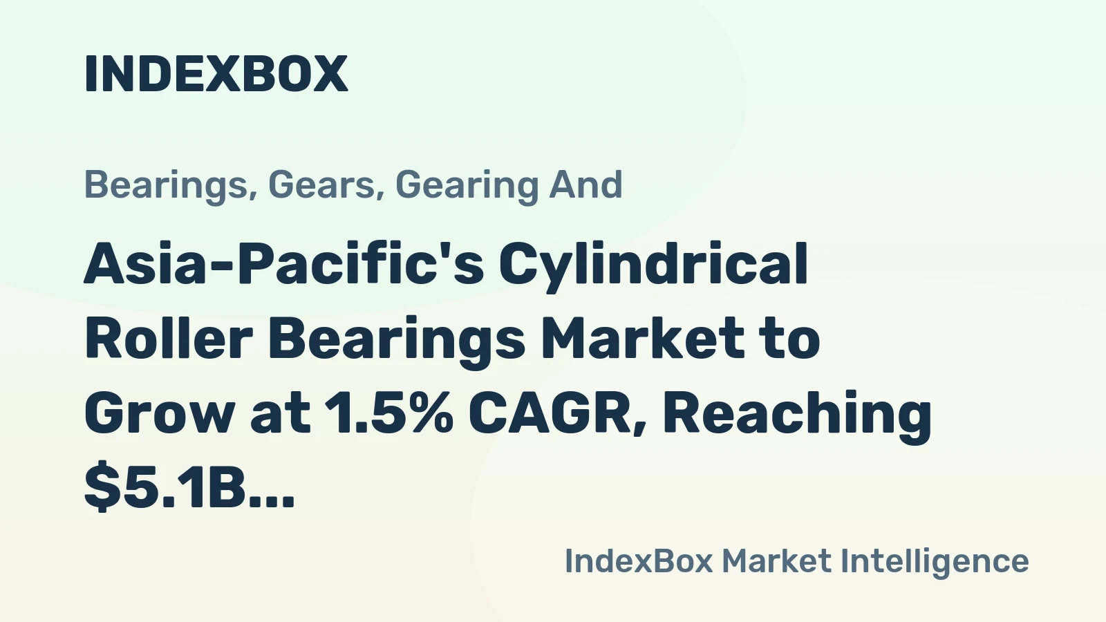 Asia-Pacific's Cylindrical Roller Bearings Market to Grow at 1.5% CAGR, Reaching $5.1B by 2035