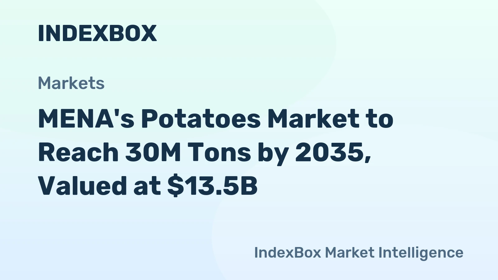 MENA's Potatoes Market to Reach 30M Tons by 2035, Valued at $13.5B