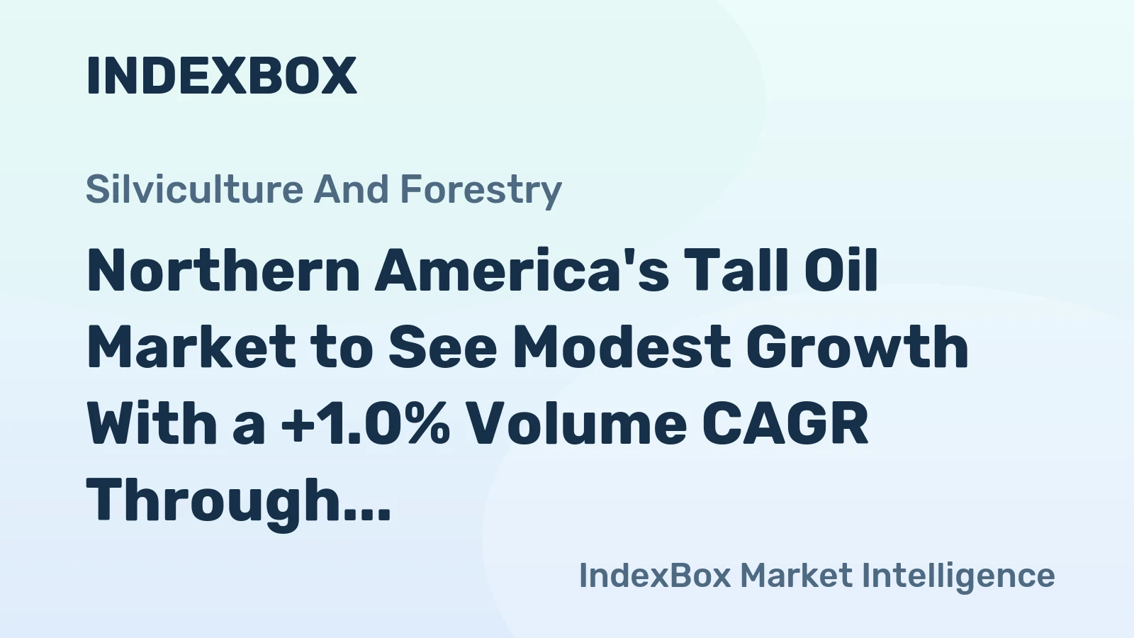 Northern America's Tall Oil Market to See Modest Growth With a +1.0% Volume CAGR Through 2035
