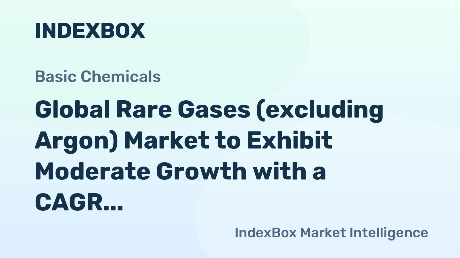 Global Rare Gases (excluding Argon) Market to Exhibit Moderate Growth with a CAGR of +1.1% from 2024 to 2035