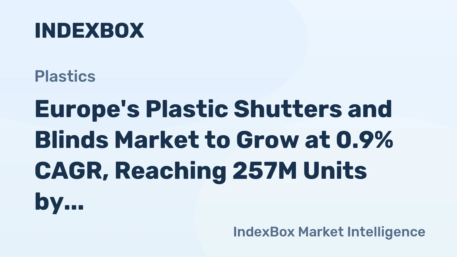 Europe's Plastic Shutters and Blinds Market to Grow at 0.9% CAGR, Reaching 257M Units by 2035