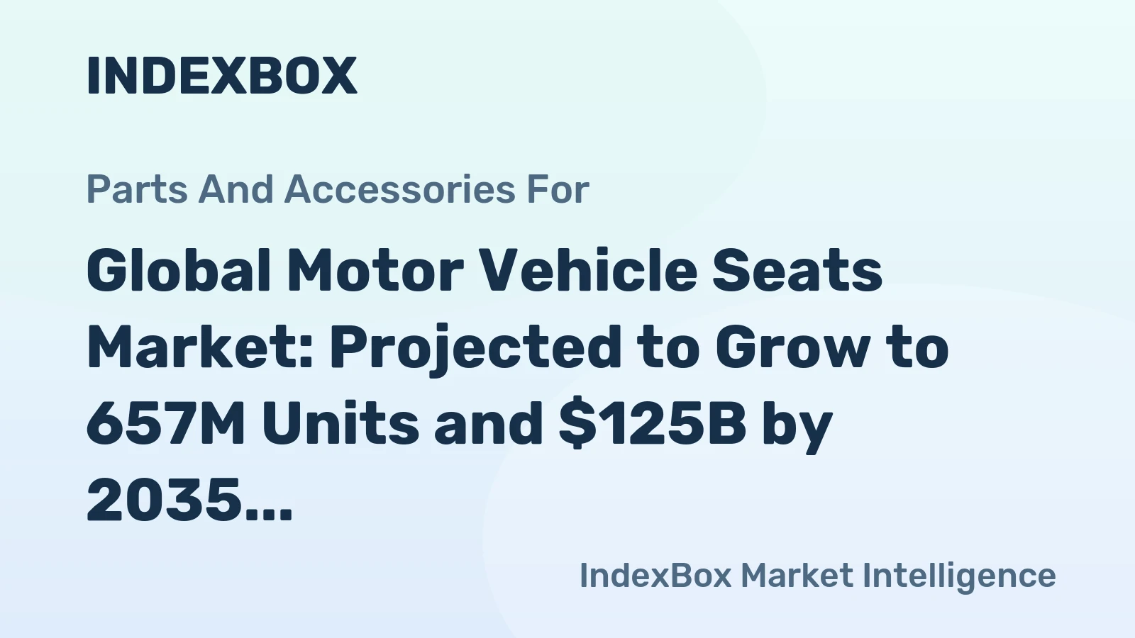 Global Motor Vehicle Seats Market: Projected to Grow to 657M Units and $125B by 2035