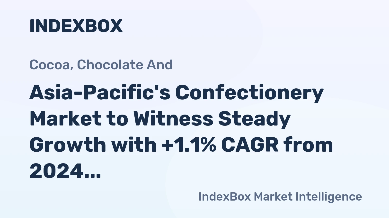 Asia-Pacific's Confectionery Market to Witness Steady Growth with +1.1% CAGR from 2024 to 2035