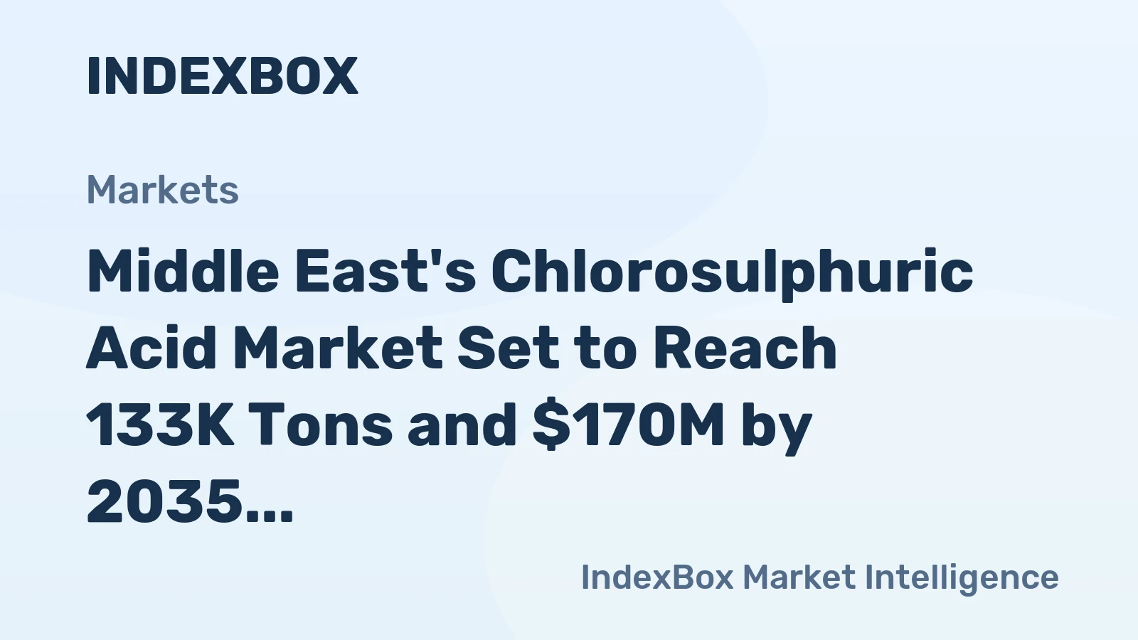 Middle East's Chlorosulphuric Acid Market Set to Reach 133K Tons and $170M by 2035