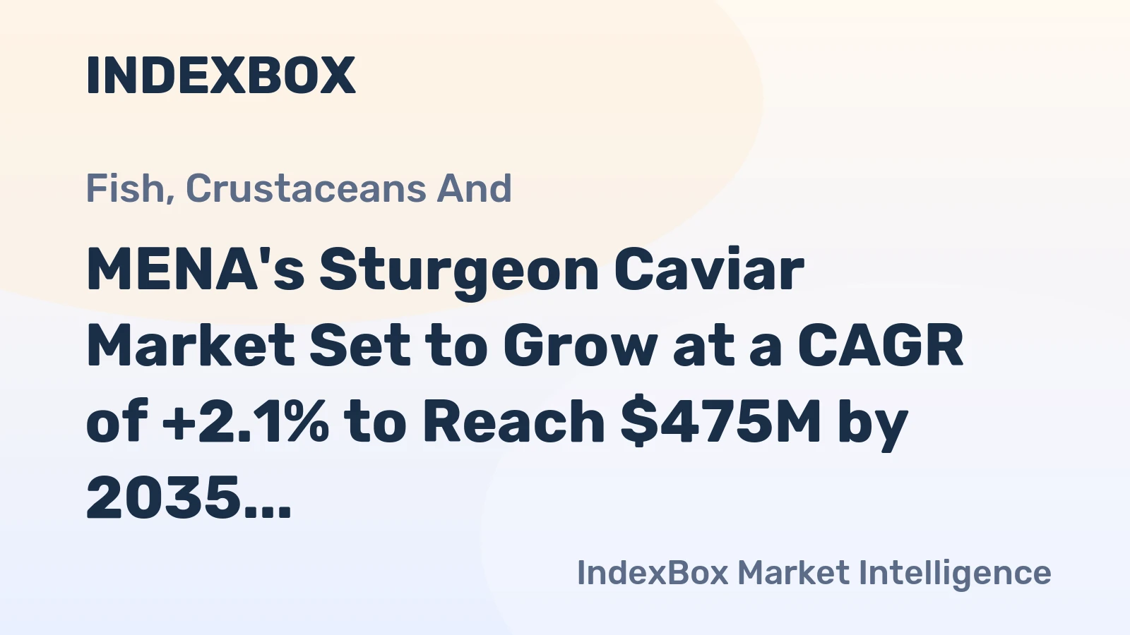 MENA's Sturgeon Caviar Market Set to Grow at a CAGR of +2.1% to Reach $475M by 2035
