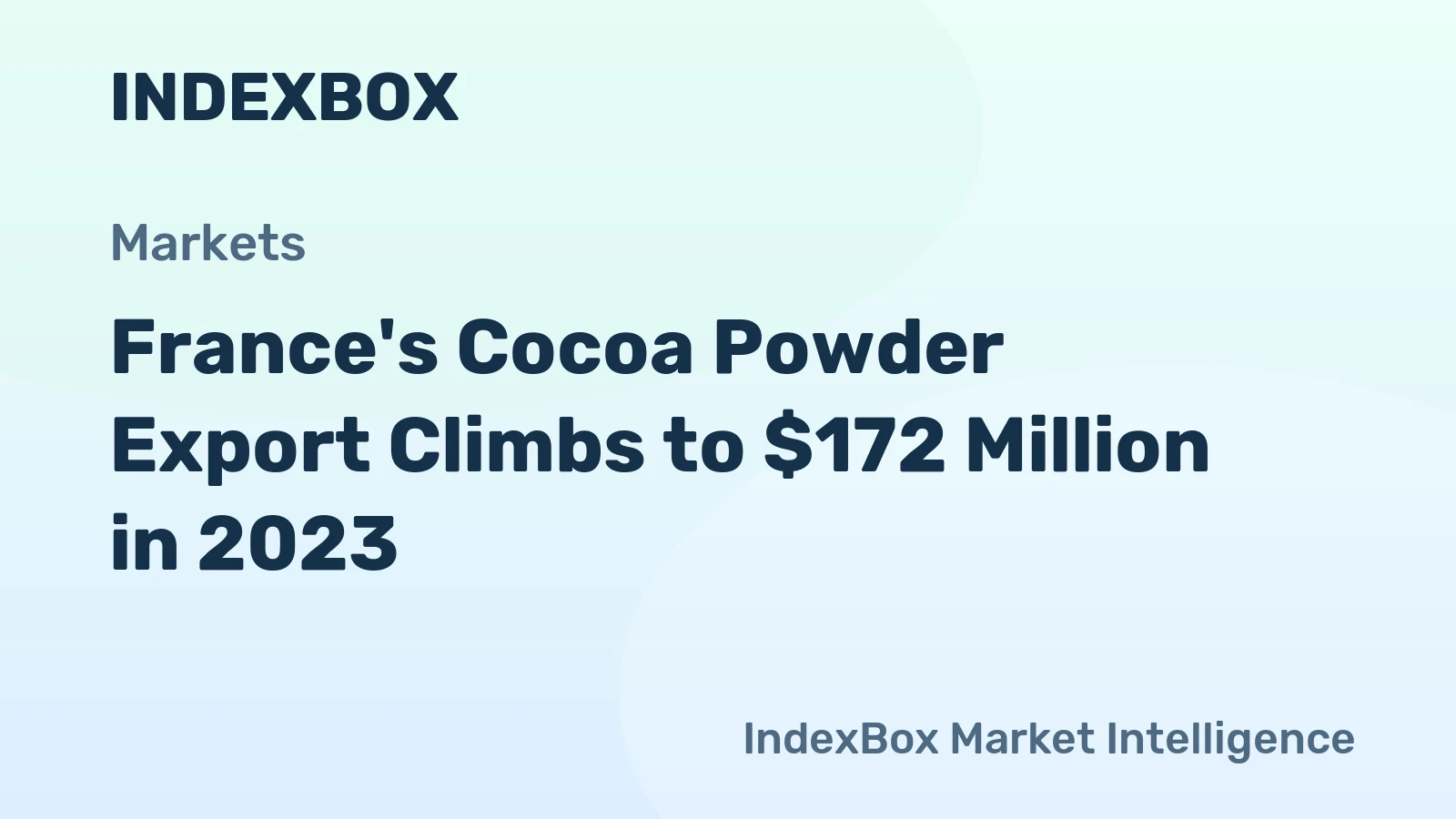 France's Cocoa Powder Export Climbs to $172 Million in 2023