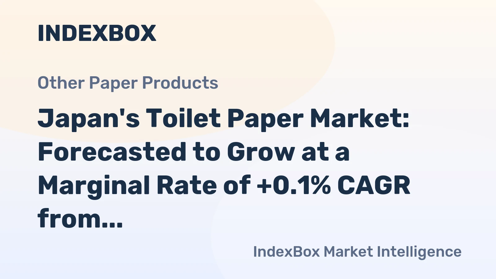 Japan's Toilet Paper Market: Forecasted to Grow at a Marginal Rate of +0.1% CAGR from 2024 to 2035