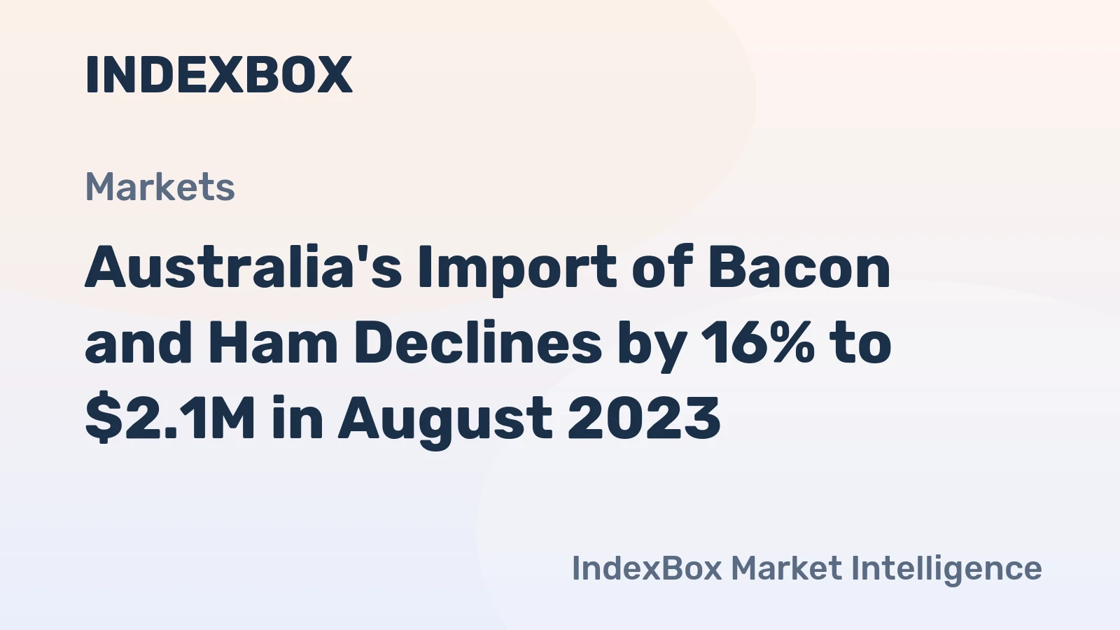 Australia's Import of Bacon and Ham Declines by 16% to $2.1M in August 2023