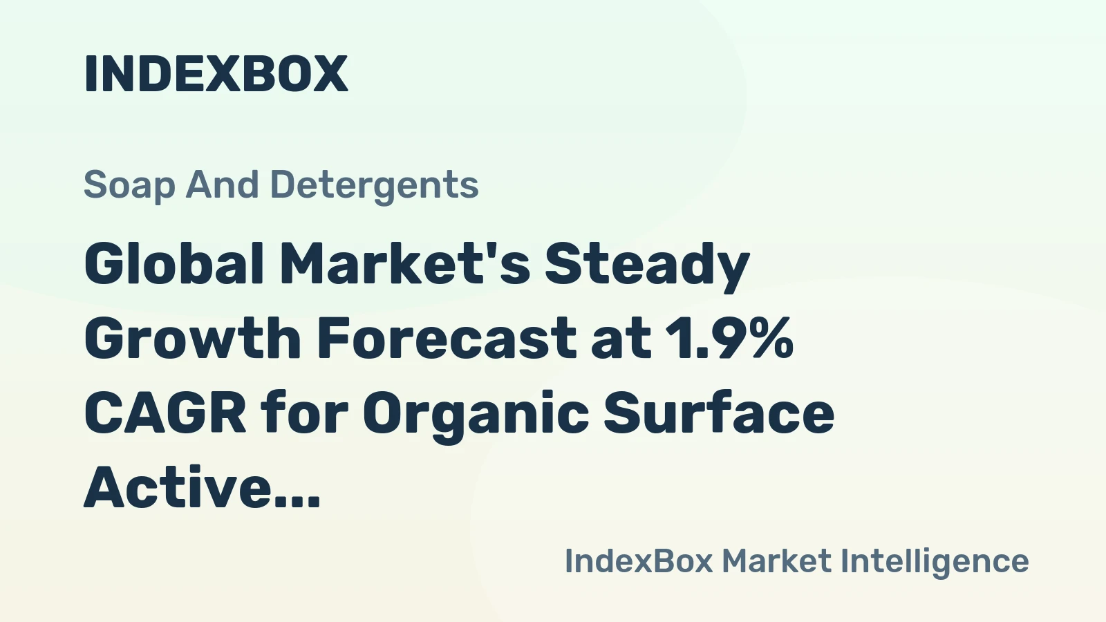 Global Market's Steady Growth Forecast at 1.9% CAGR for Organic Surface Active Agents