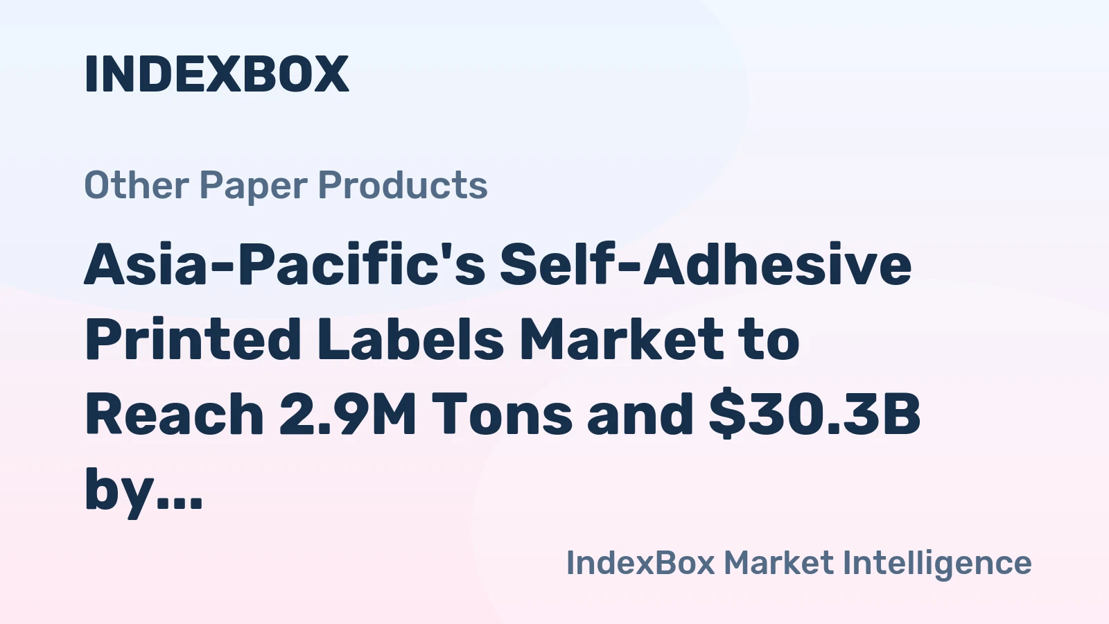 Asia-Pacific's Self-Adhesive Printed Labels Market to Reach 2.9M Tons and $30.3B by 2035