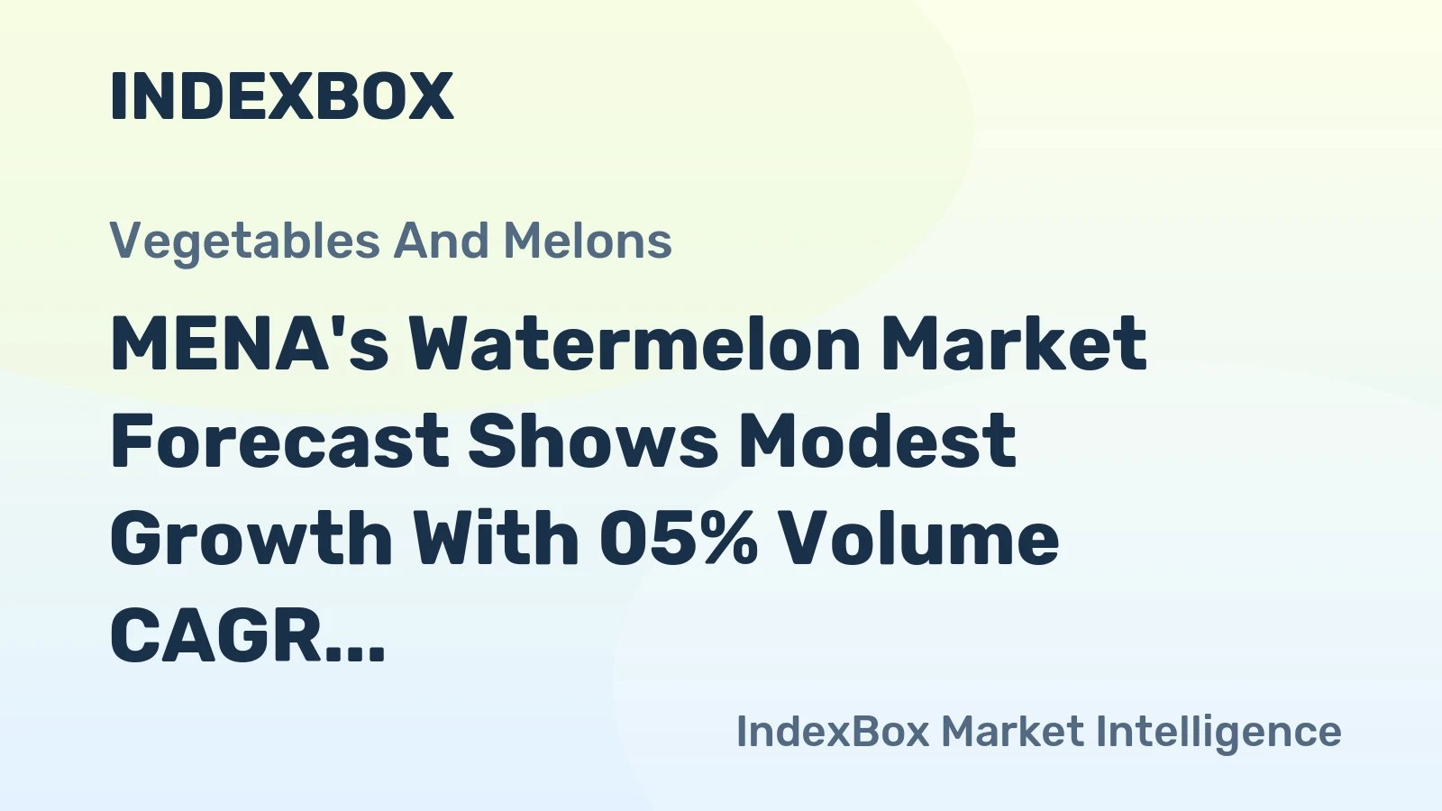 MENA's Watermelon Market Forecast Shows Modest Growth With 05% Volume CAGR Through 2035