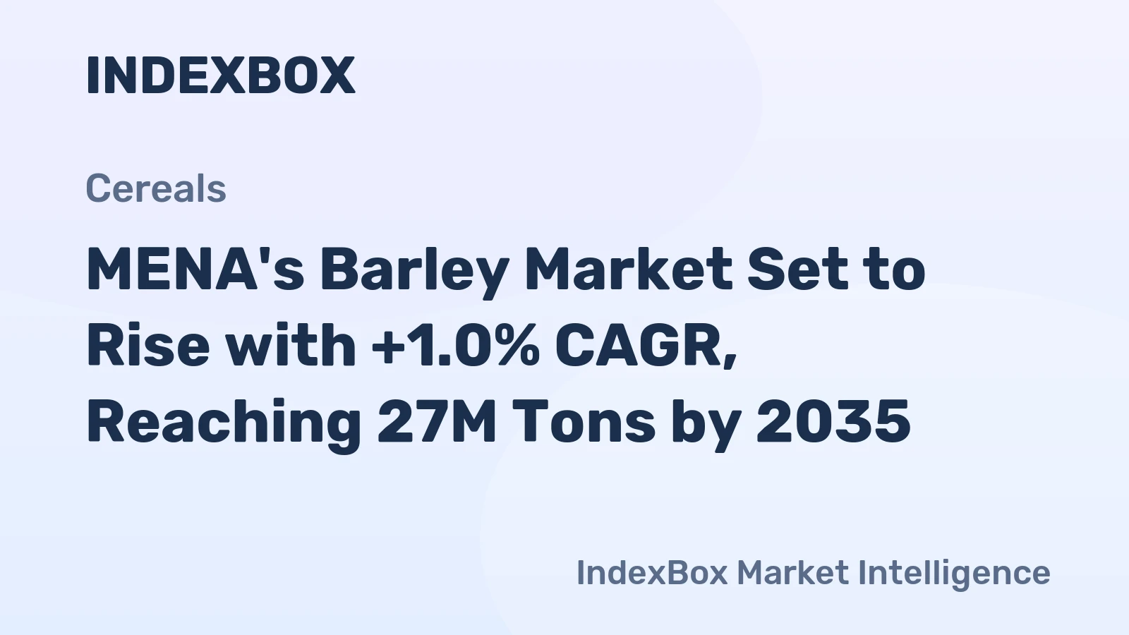 MENA's Barley Market Set to Rise with +1.0% CAGR, Reaching 27M Tons by 2035