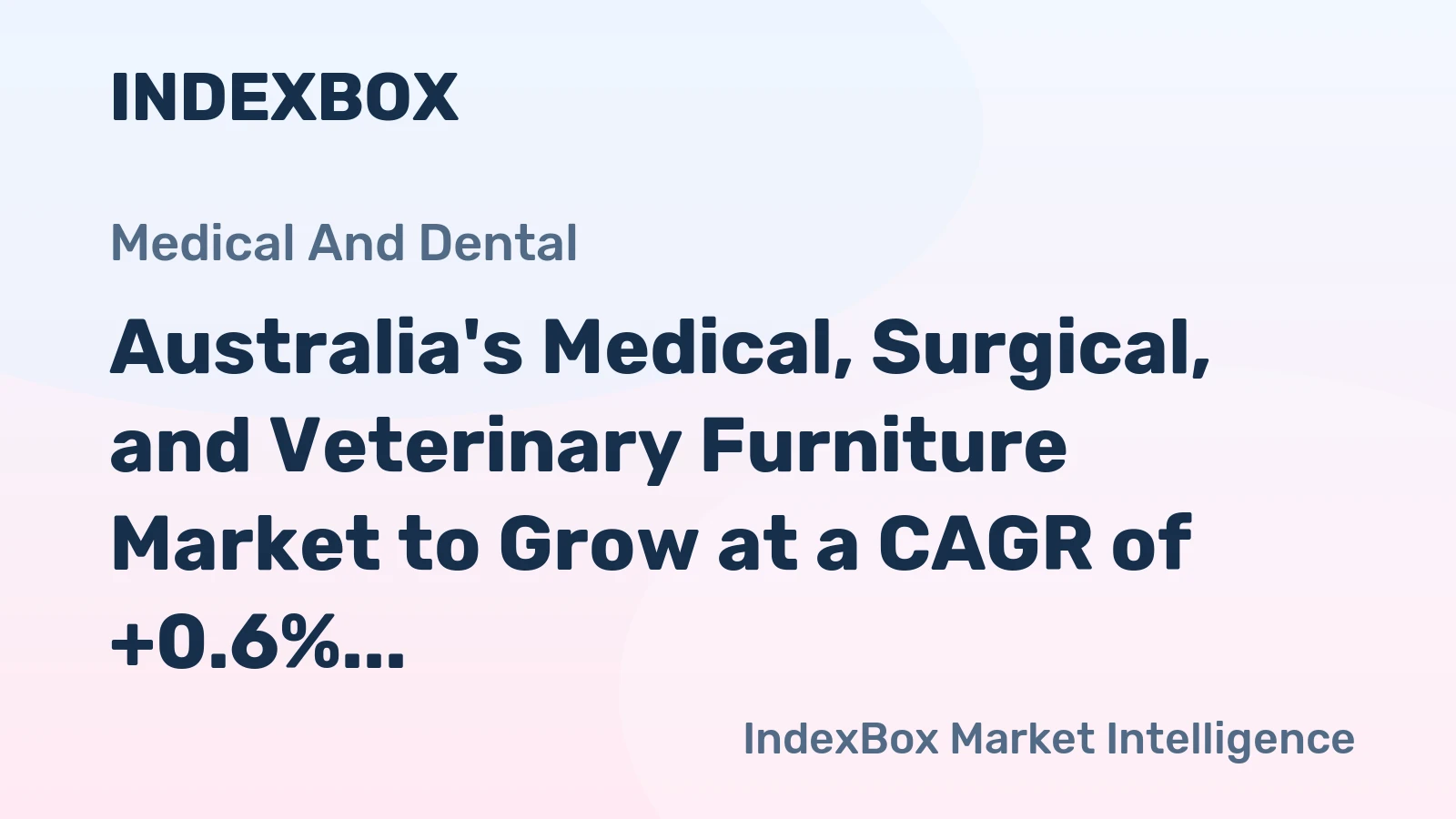 Australia's Medical, Surgical, and Veterinary Furniture Market to Grow at a CAGR of +0.6% Over the Next Decade