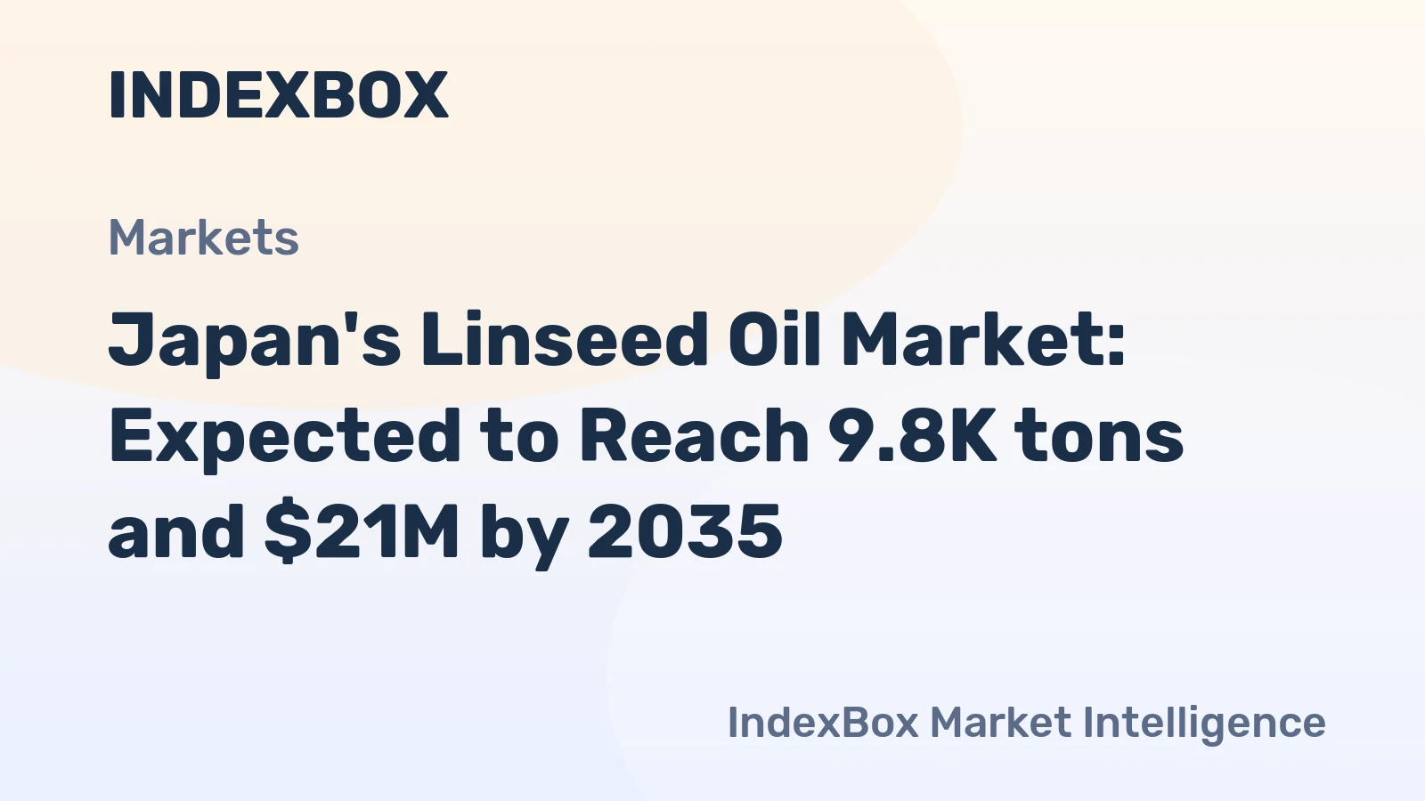 Japan's Linseed Oil Market: Expected to Reach 9.8K tons and $21M by 2035
