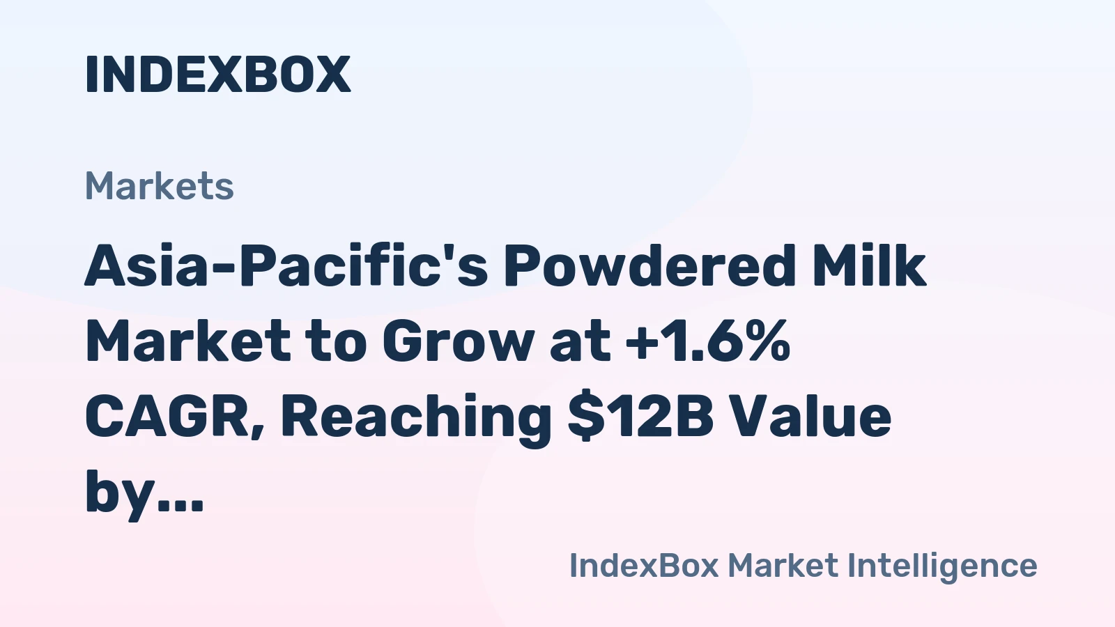 Asia-Pacific's Powdered Milk Market to Grow at +1.6% CAGR, Reaching $12B Value by 2035