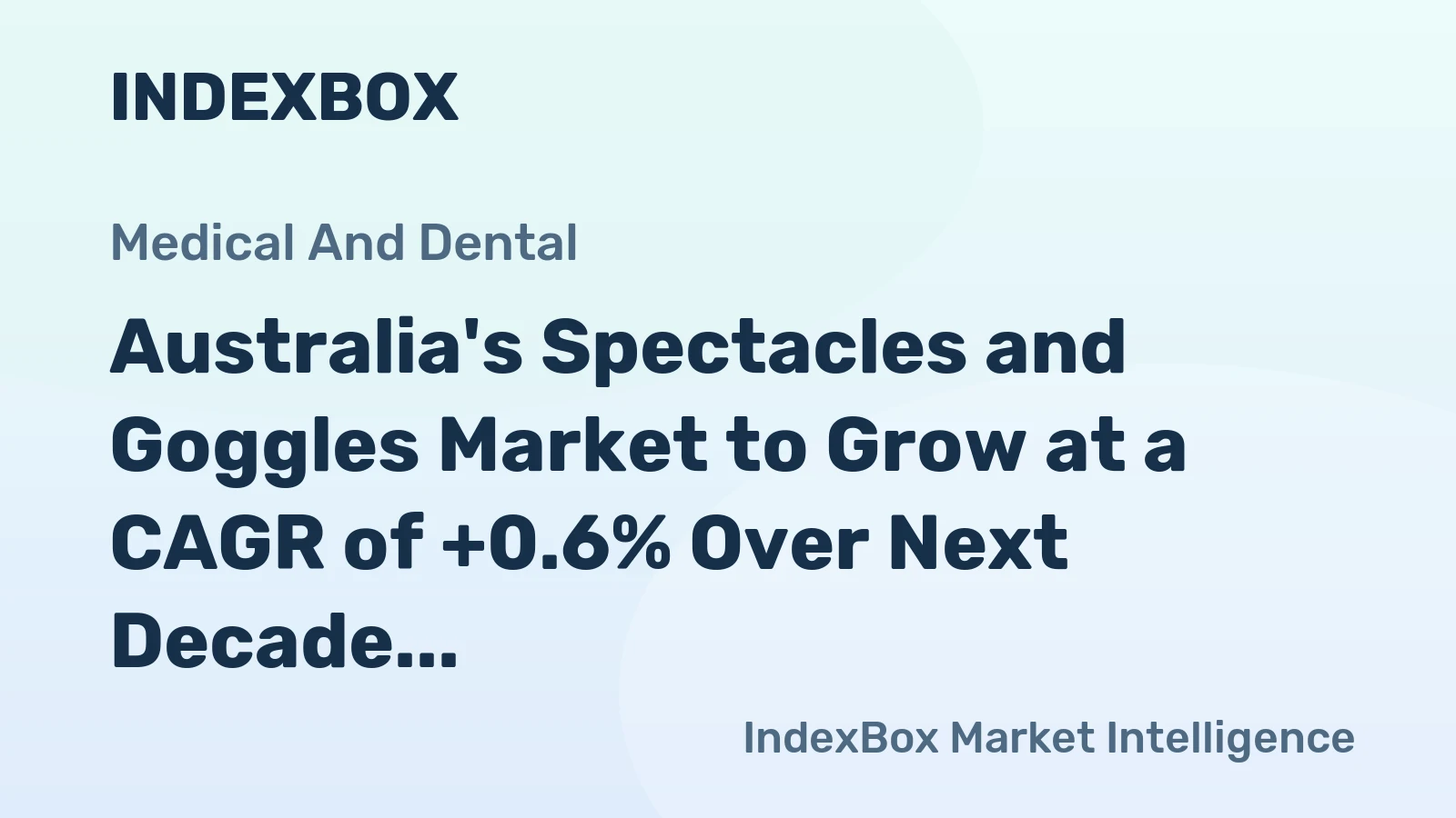 Australia's Spectacles and Goggles Market to Grow at a CAGR of +0.6% Over Next Decade
