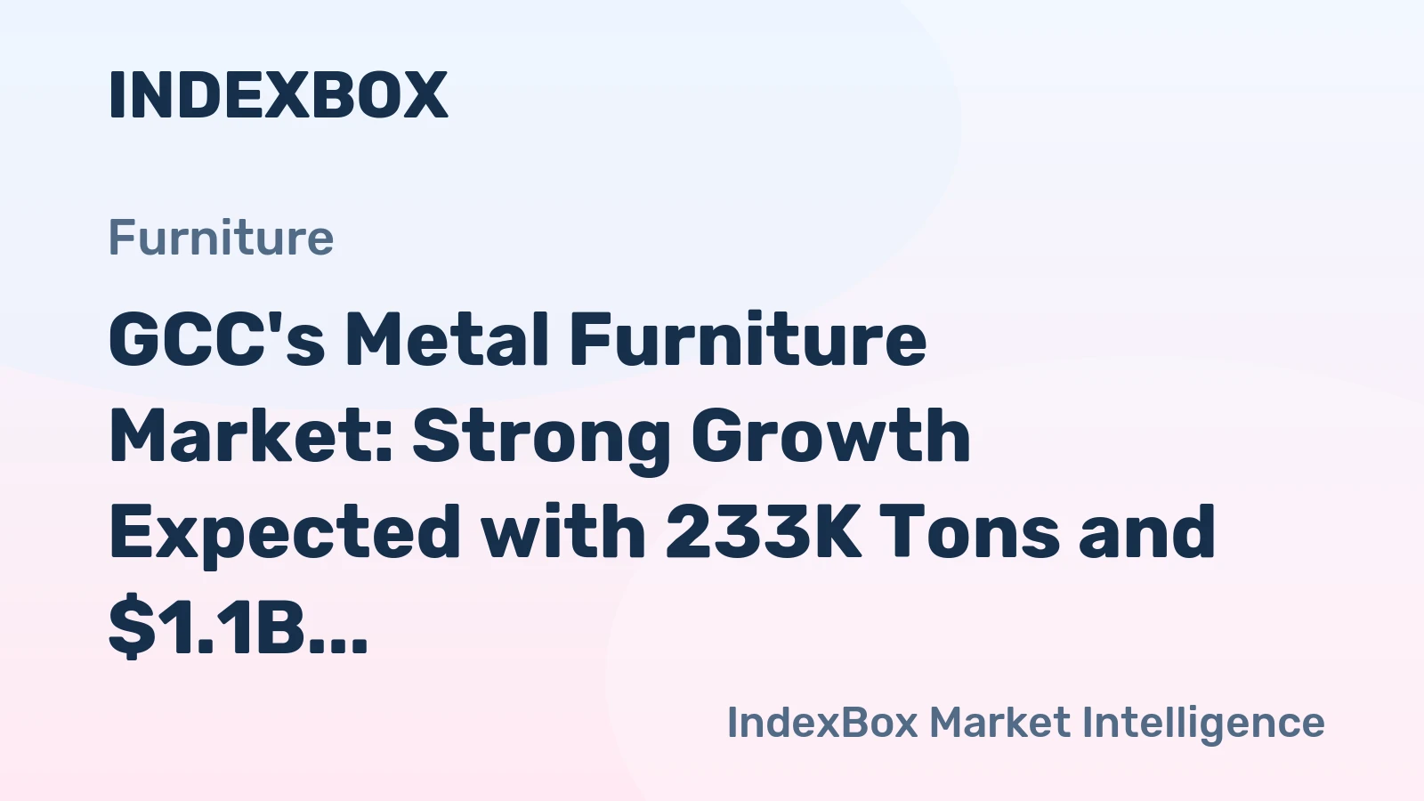 GCC's Metal Furniture Market: Strong Growth Expected with 233K Tons and $1.1B Value Forecasted by 2035
