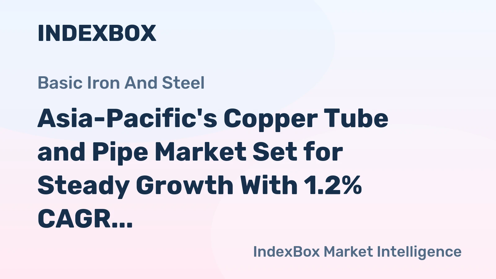 Asia-Pacific's Copper Tube and Pipe Market Set for Steady Growth With 1.2% CAGR Through 2035