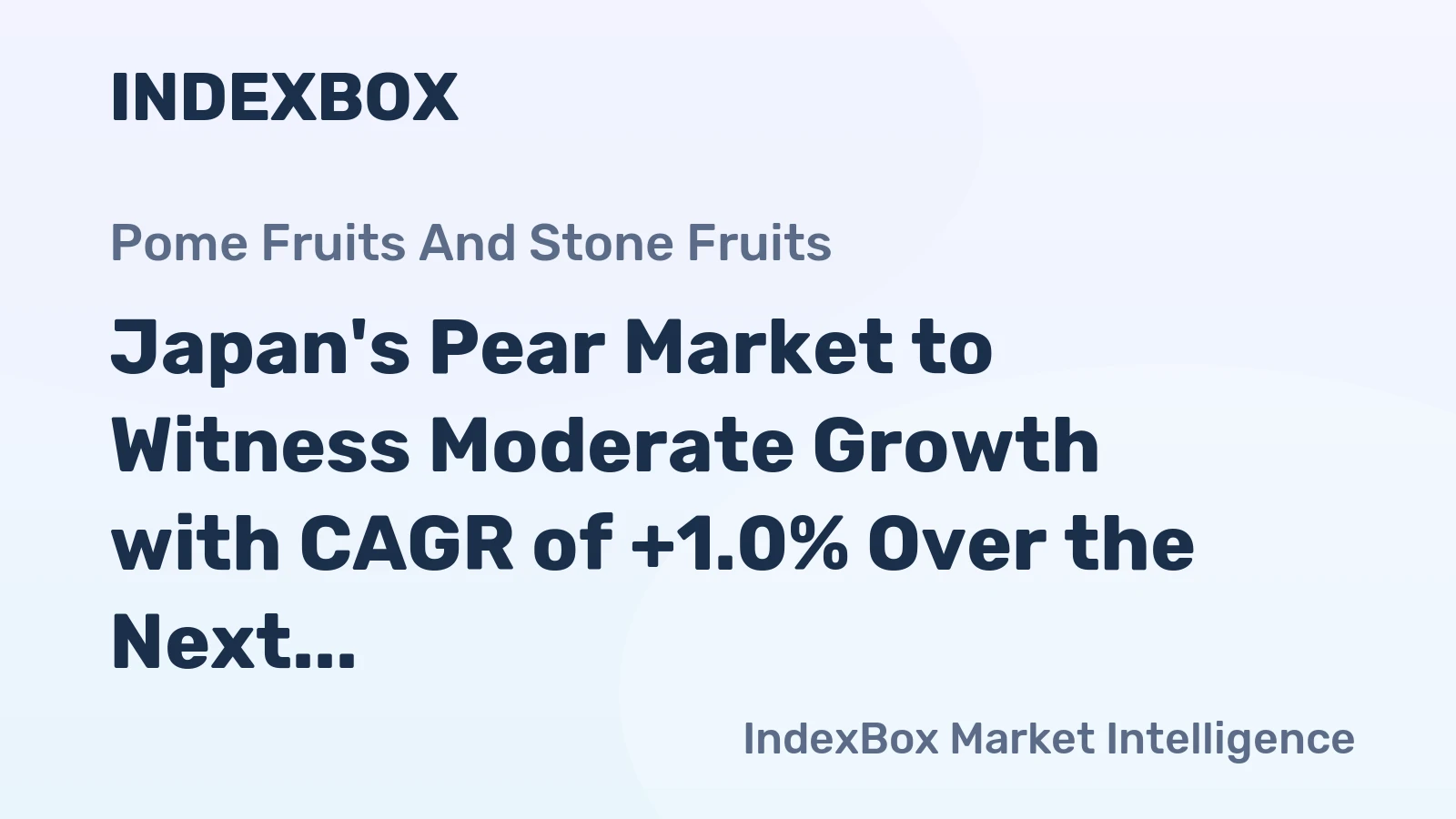 Japan's Pear Market to Witness Moderate Growth with CAGR of +1.0% Over the Next Decade