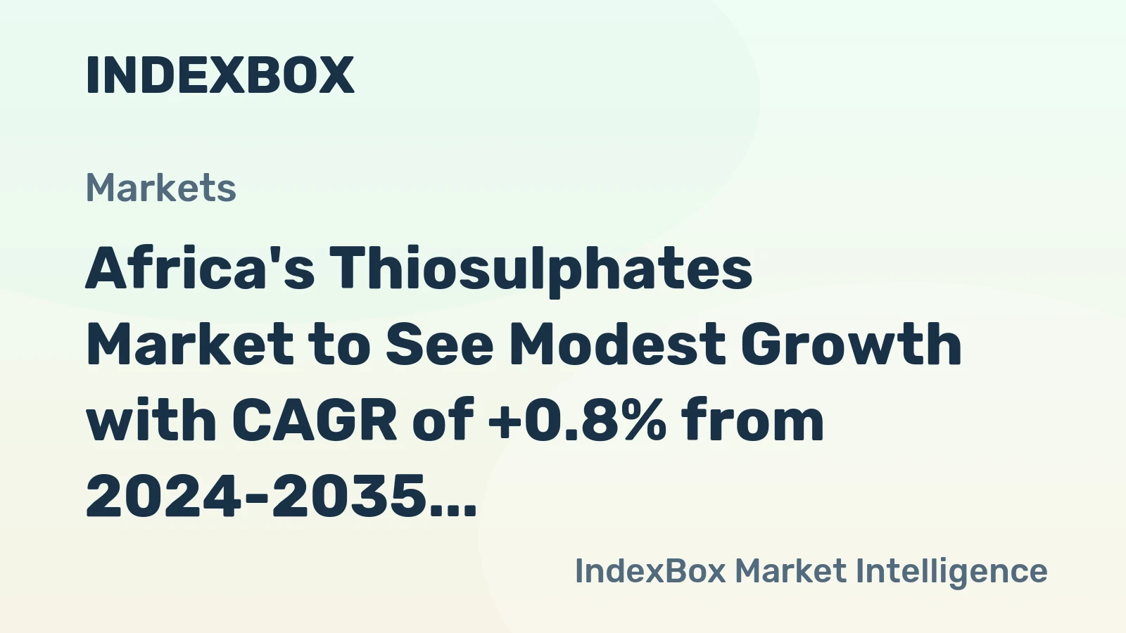Africa's Thiosulphates Market to See Modest Growth with CAGR of +0.8% from 2024-2035