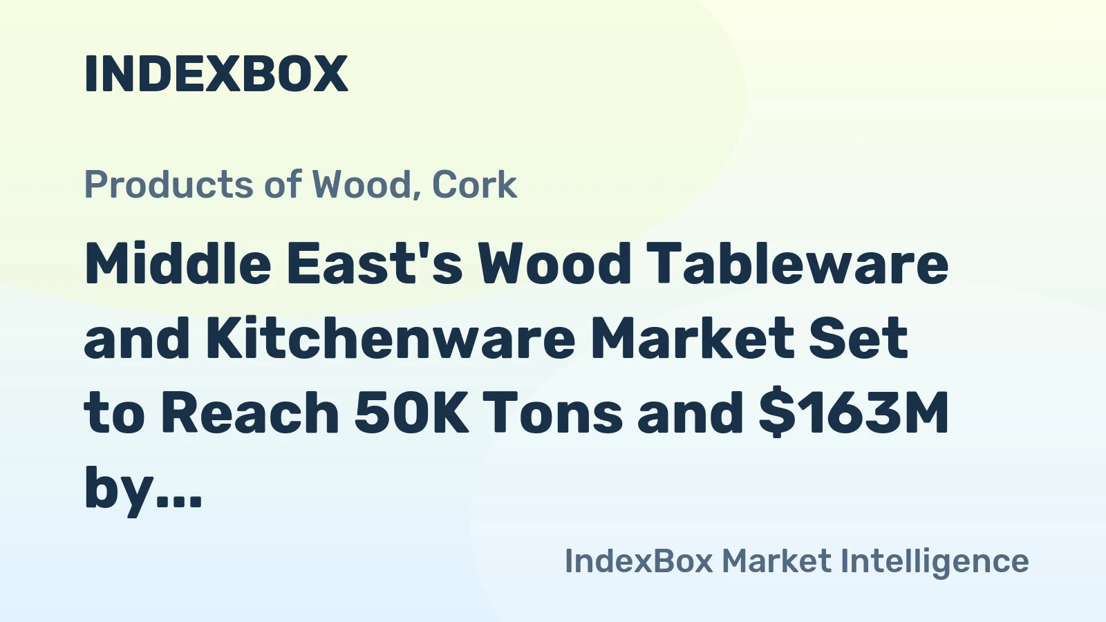 Middle East's Wood Tableware and Kitchenware Market Set to Reach 50K Tons and $163M by 2035