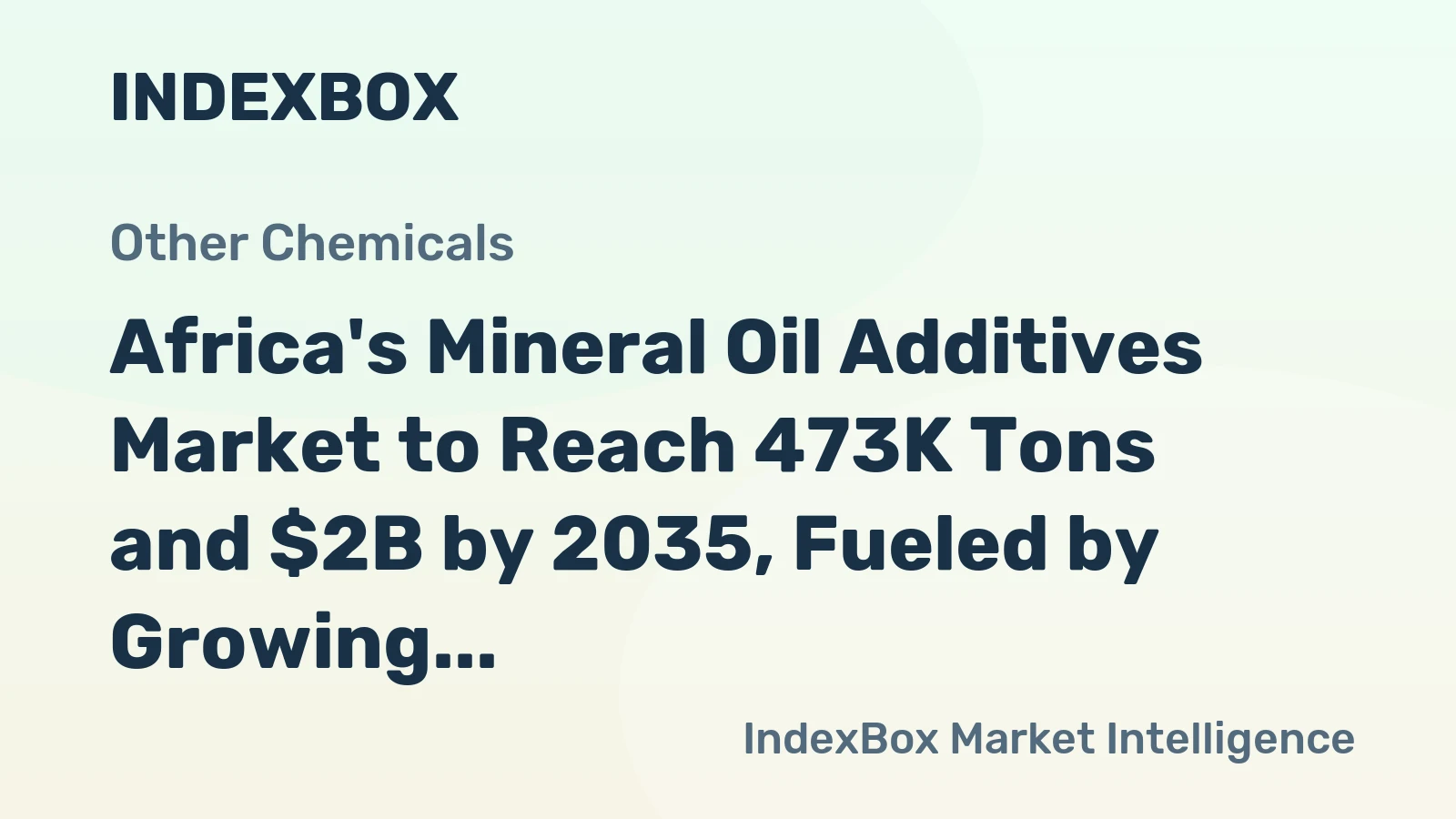 Africa's Mineral Oil Additives Market to Reach 473K Tons and $2B by 2035, Fueled by Growing Demand