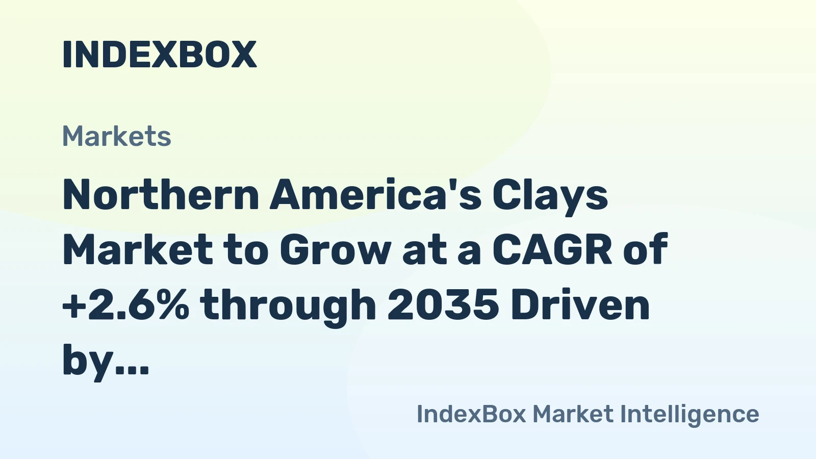 Northern America's Clays Market to Grow at a CAGR of +2.6% through 2035 Driven by Increasing Demand for Construction and Industrial Use