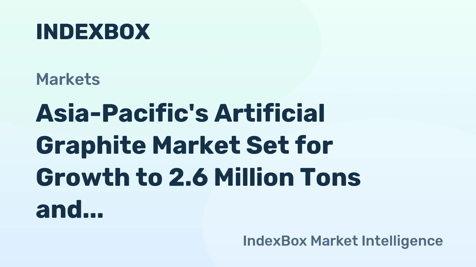 Asia-Pacific's Artificial Graphite Market Set for Growth to 2.6 Million Tons and $5.5 Billion