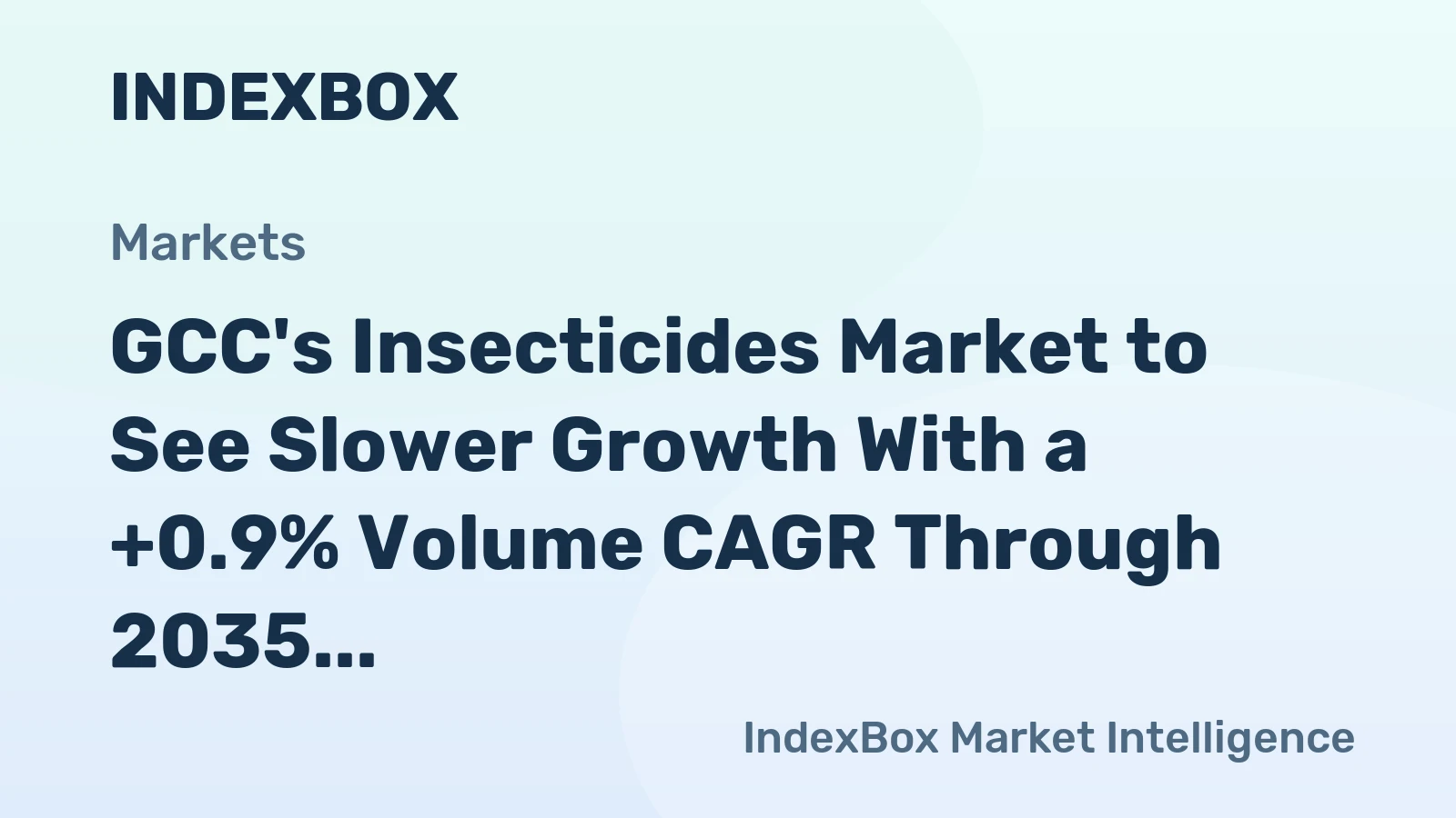 GCC's Insecticides Market to See Slower Growth With a +0.9% Volume CAGR Through 2035