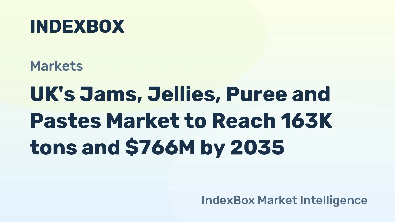 UK's Jams, Jellies, Puree and Pastes Market to Reach 163K tons and $766M by 2035