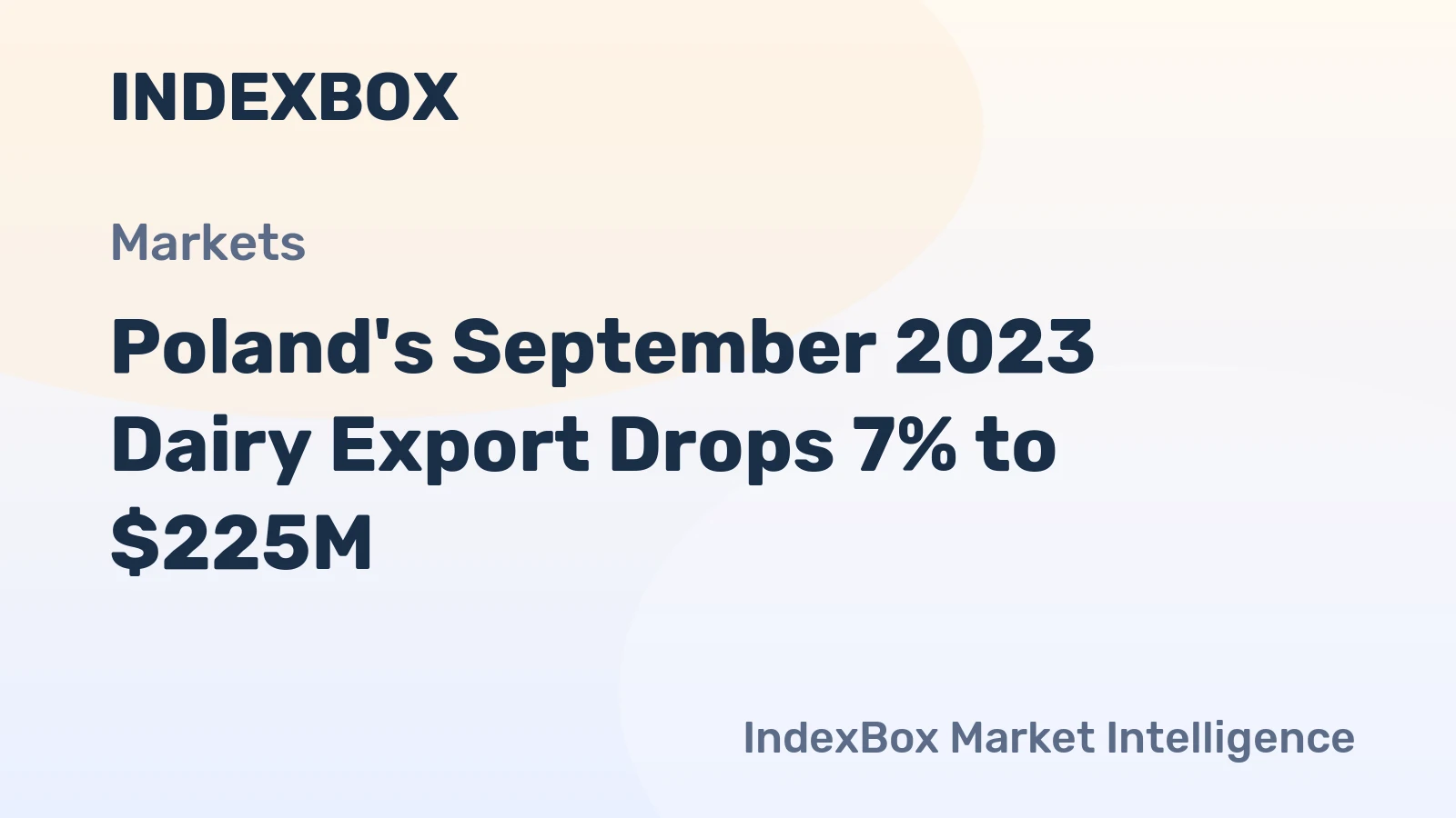 Poland's September 2023 Dairy Export Drops 7% to $225M