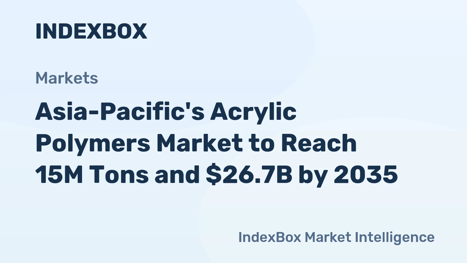 Asia-Pacific's Acrylic Polymers Market to Reach 15M Tons and $26.7B by 2035
