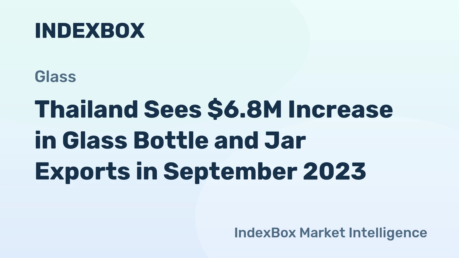 Thailand Sees $6.8M Increase in Glass Bottle and Jar Exports in September 2023