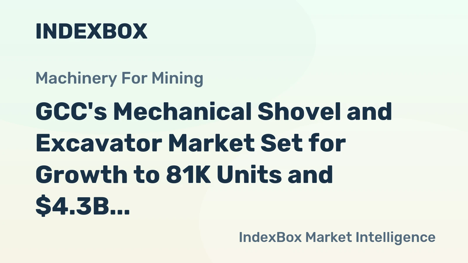GCC's Mechanical Shovel and Excavator Market Set for Growth to 81K Units and $4.3B After 2024 Dip