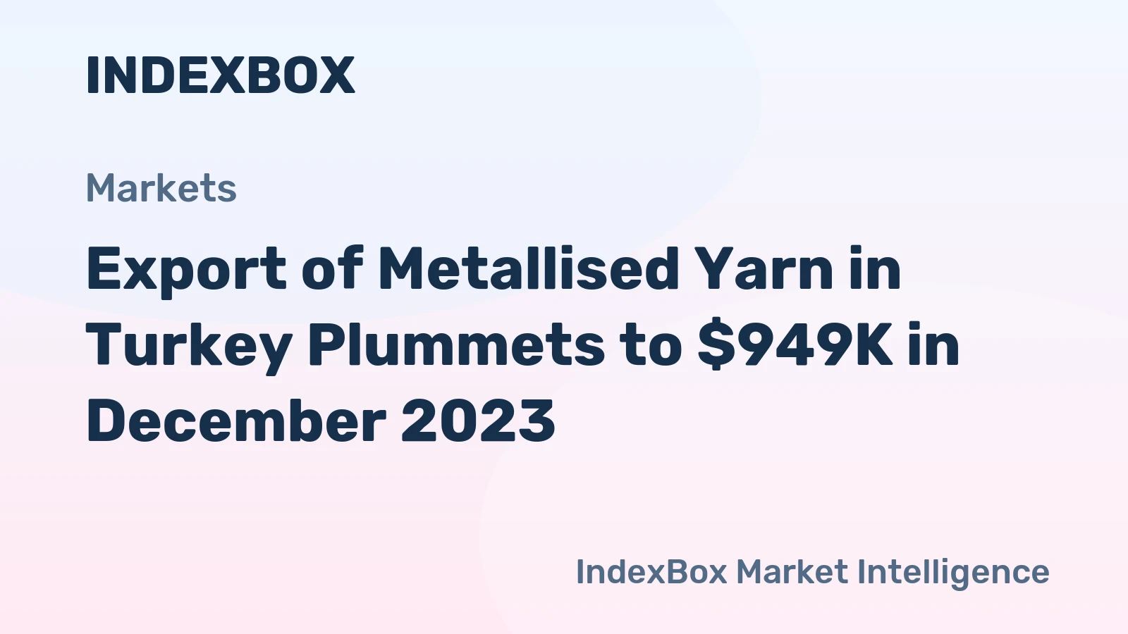 Export of Metallised Yarn in Turkey Plummets to $949K in December 2023