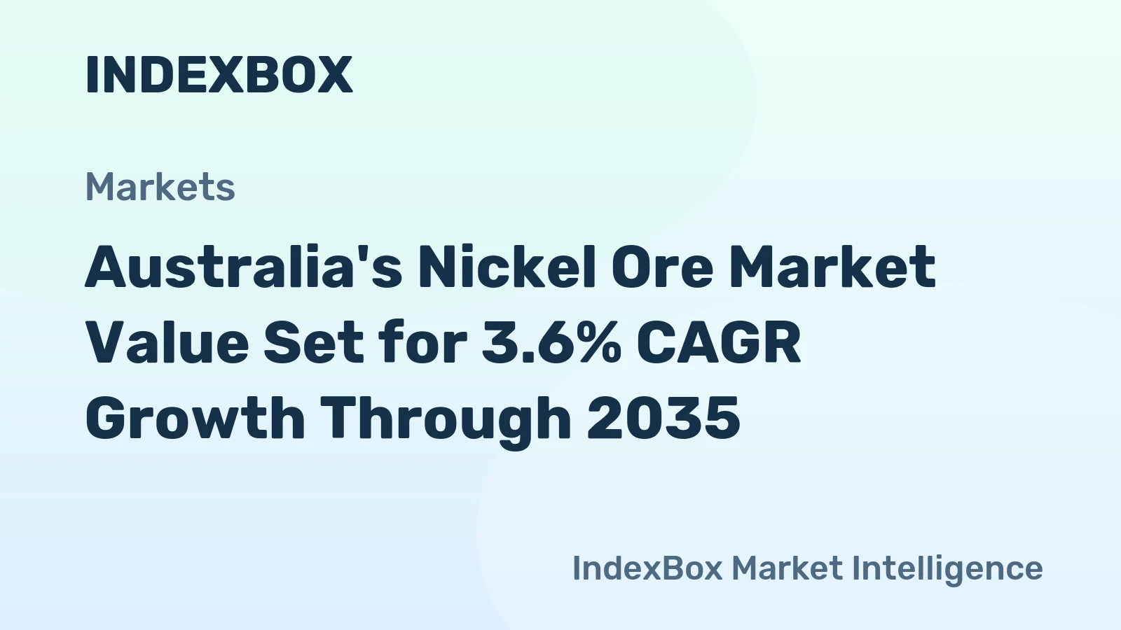 Australia's Nickel Ore Market Value Set for 3.6% CAGR Growth Through 2035