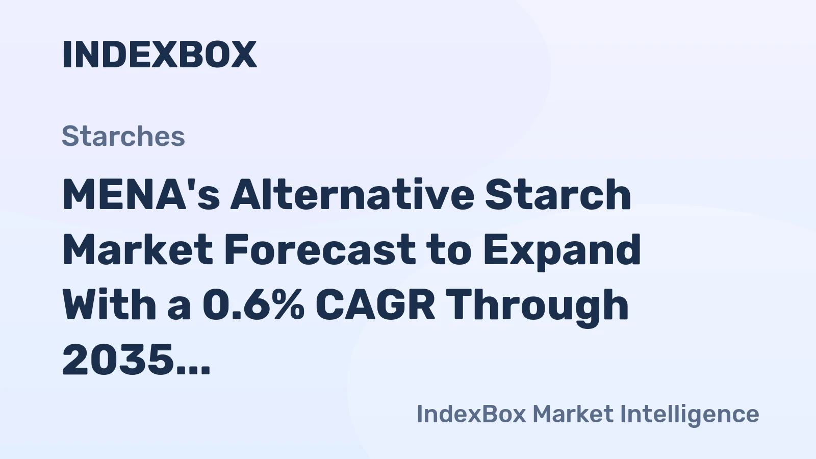 MENA's Alternative Starch Market Forecast to Expand With a 0.6% CAGR Through 2035
