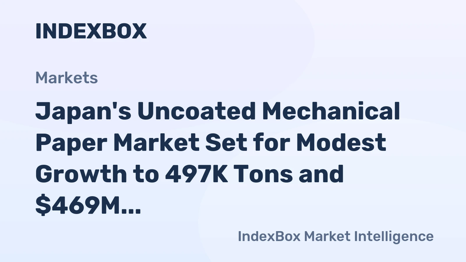 Japan's Uncoated Mechanical Paper Market Set for Modest Growth to 497K Tons and $469M