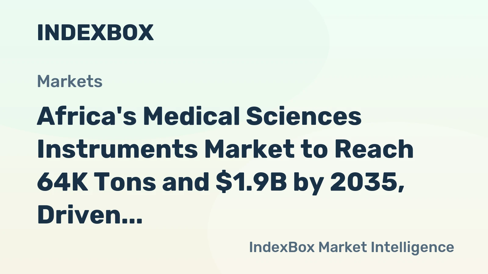 Africa's Medical Sciences Instruments Market to Reach 64K Tons and $1.9B by 2035, Driven by Increasing Demand
