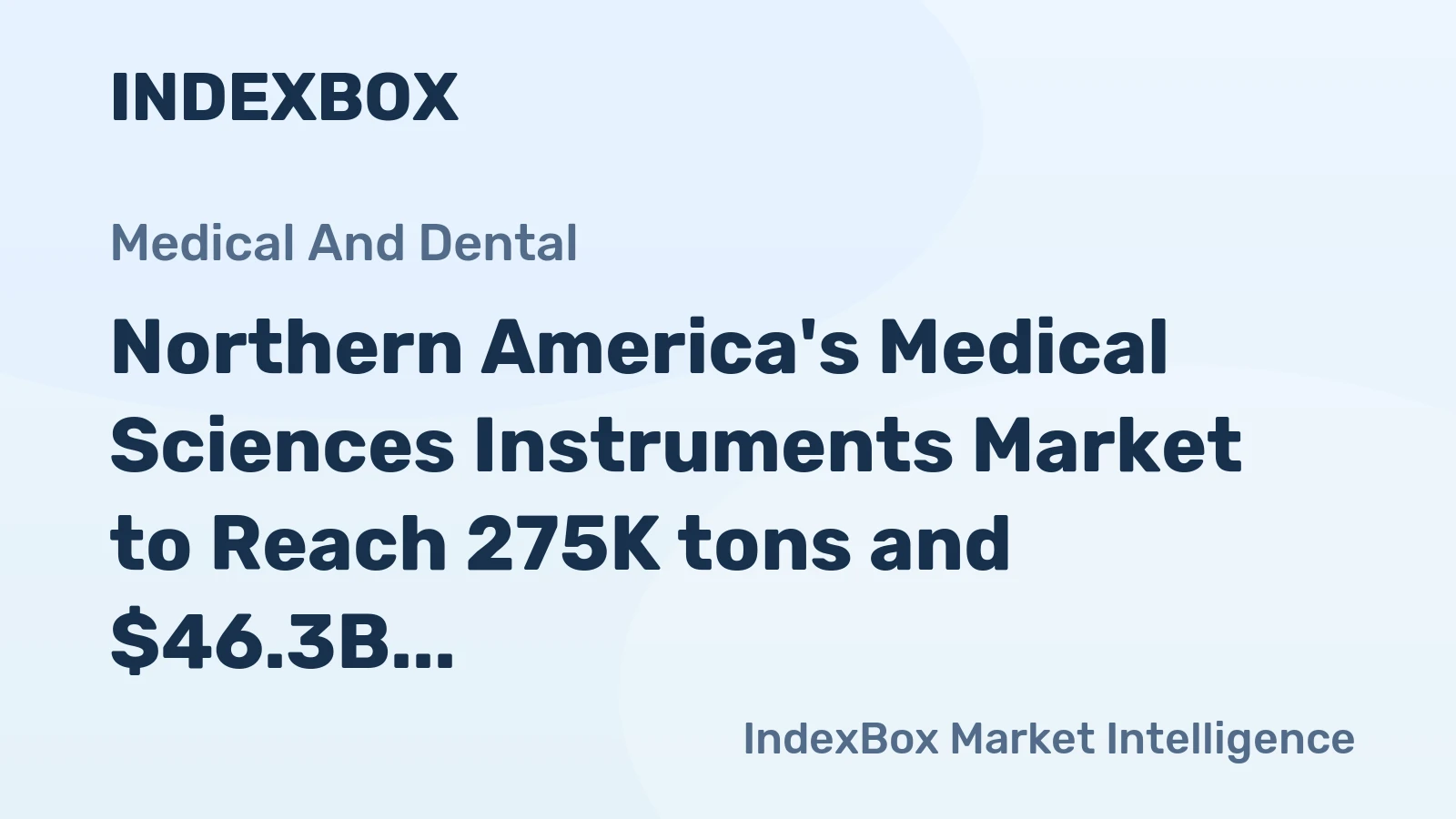 Northern America's Medical Sciences Instruments Market to Reach 275K tons and $46.3B by 2035