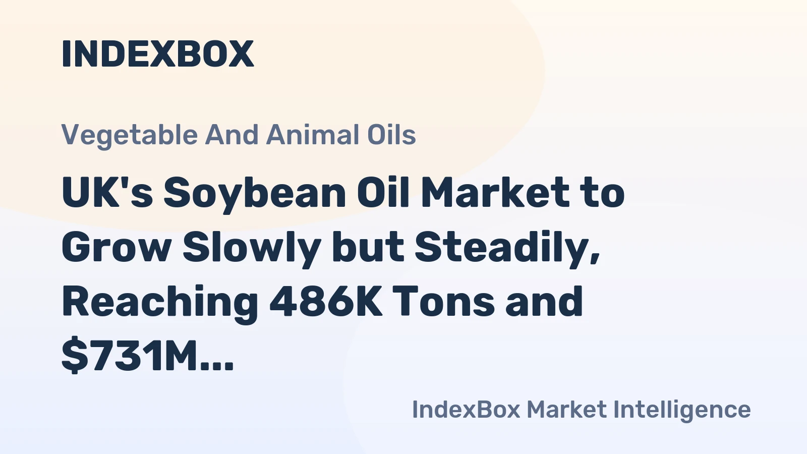 UK's Soybean Oil Market to Grow Slowly but Steadily, Reaching 486K Tons and $731M by 2035
